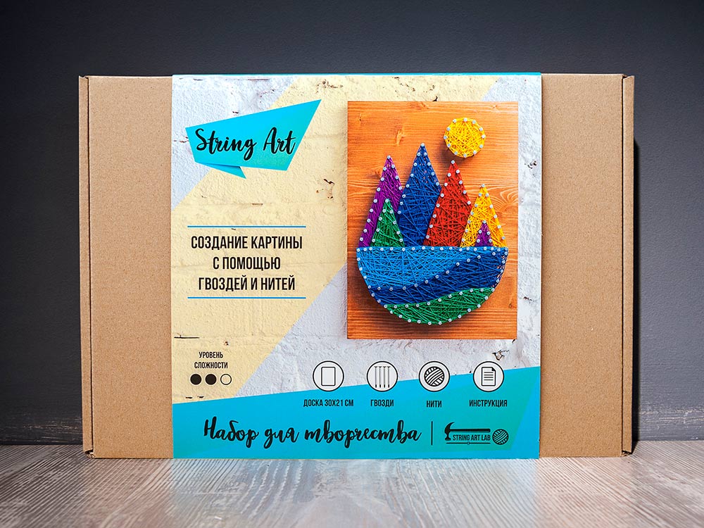 Набор для творчества STRING ART «Горы» A4012 String Art Lab 30x21 см ...