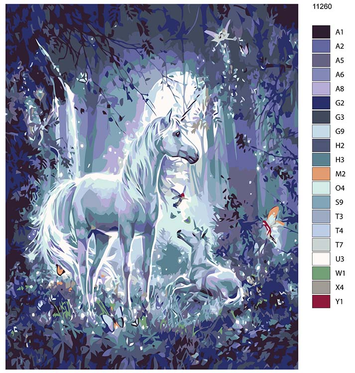 Картина по номерам «Семья единорогов» KTMK-11260 Живопись по Номерам ...