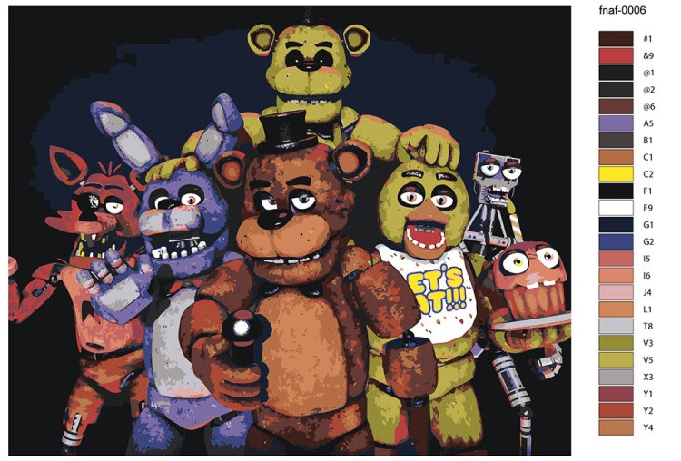 Картина по номерам «Фнаф Freddy's Аниматроники 2» EVEE-fnaf-0006 ...